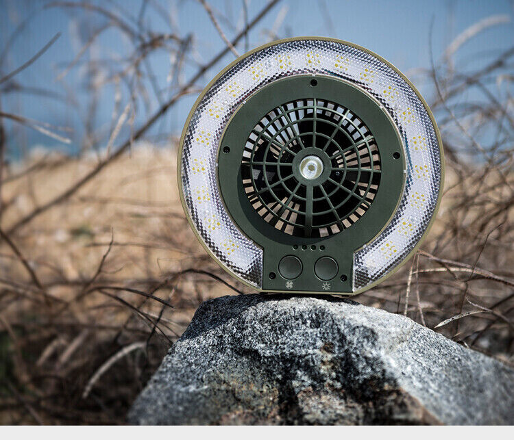 Portable Disc Fan and Light with USB charging port